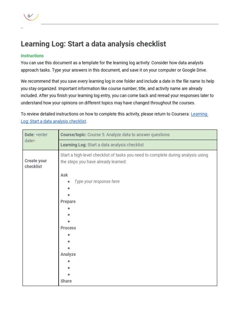Data Analysis Checklist Template | PDF