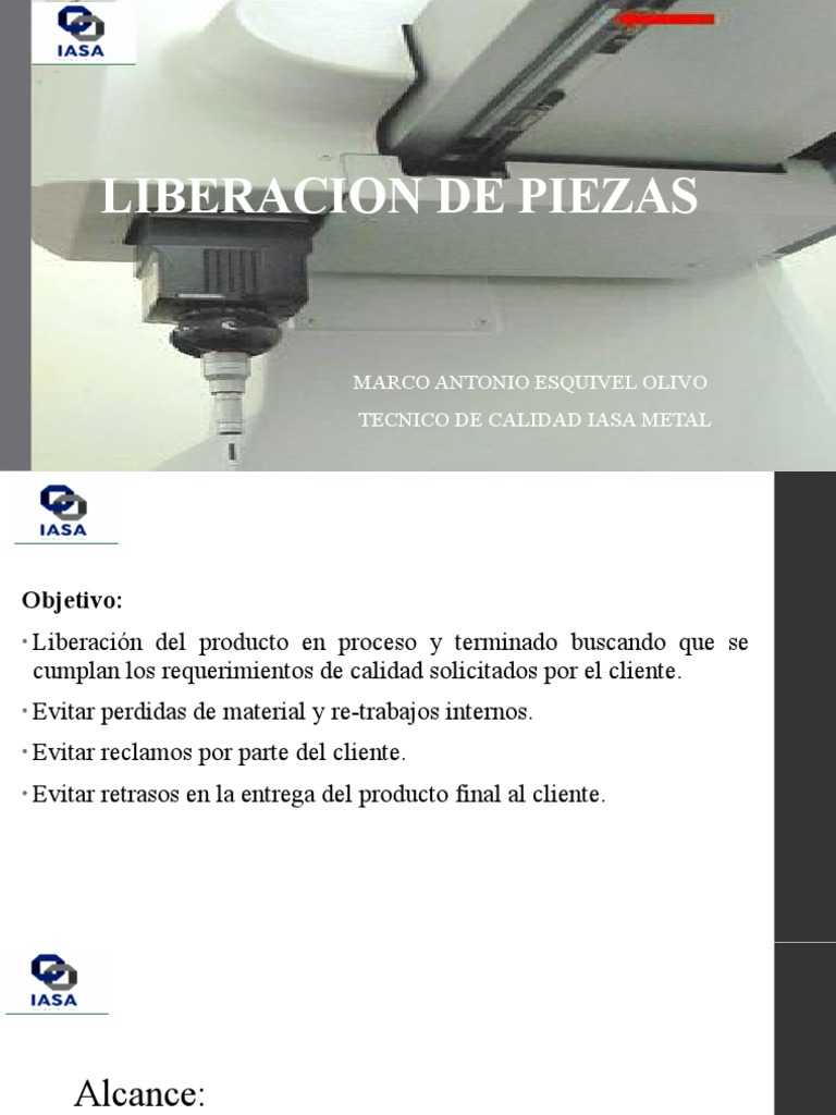 Liberacion de Piezas | PDF | Calidad (comercial) | Procesos de negocio