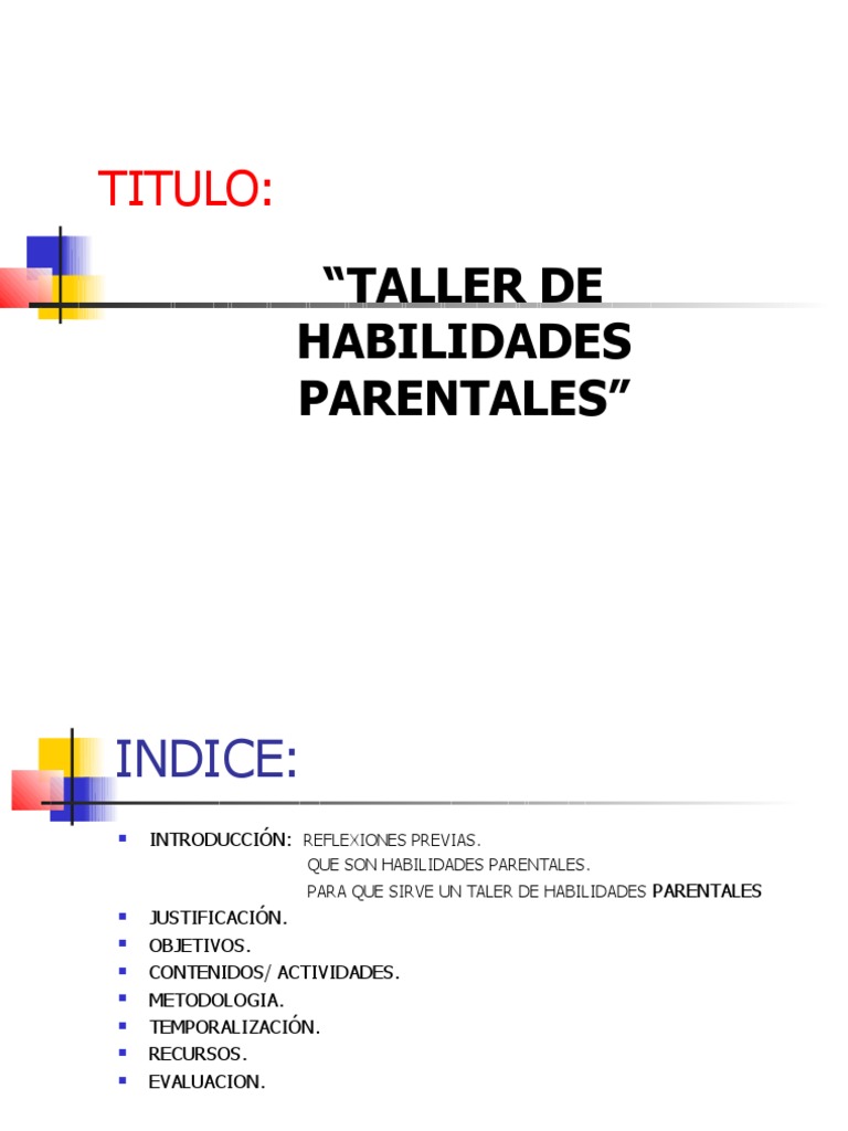 Habilidades Parentales | PDF | Familia | Evaluación