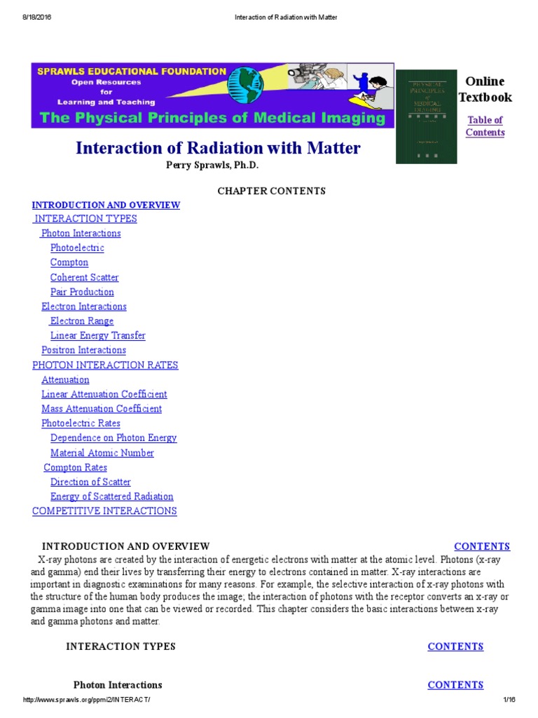 Radiation-Matter Interaction Overview | PDF | Electron | Attenuation