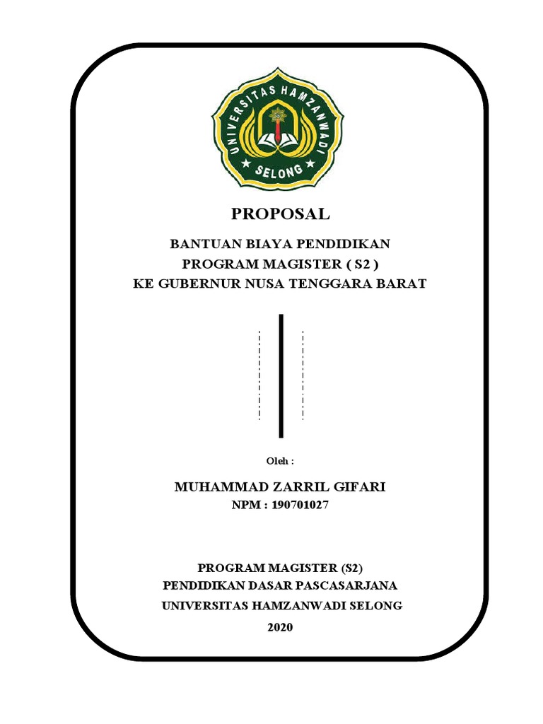 Proposal Bantuan Biaya Pendidikan S2 | PDF