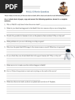 WALL E Movie Questions | PDF