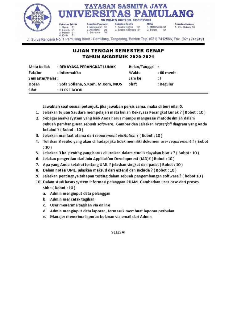 Uts RPL 2020 - 2021 | PDF