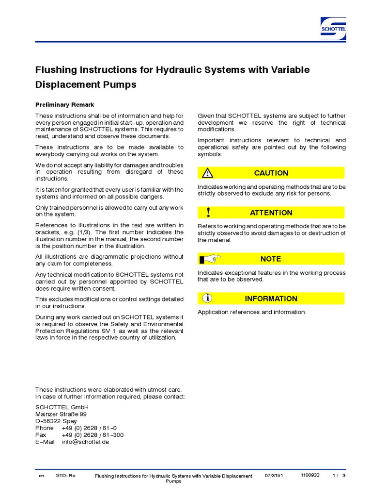 1 BA Flushing of Hydraulicunits | PDF | Pump | Gas Technologies