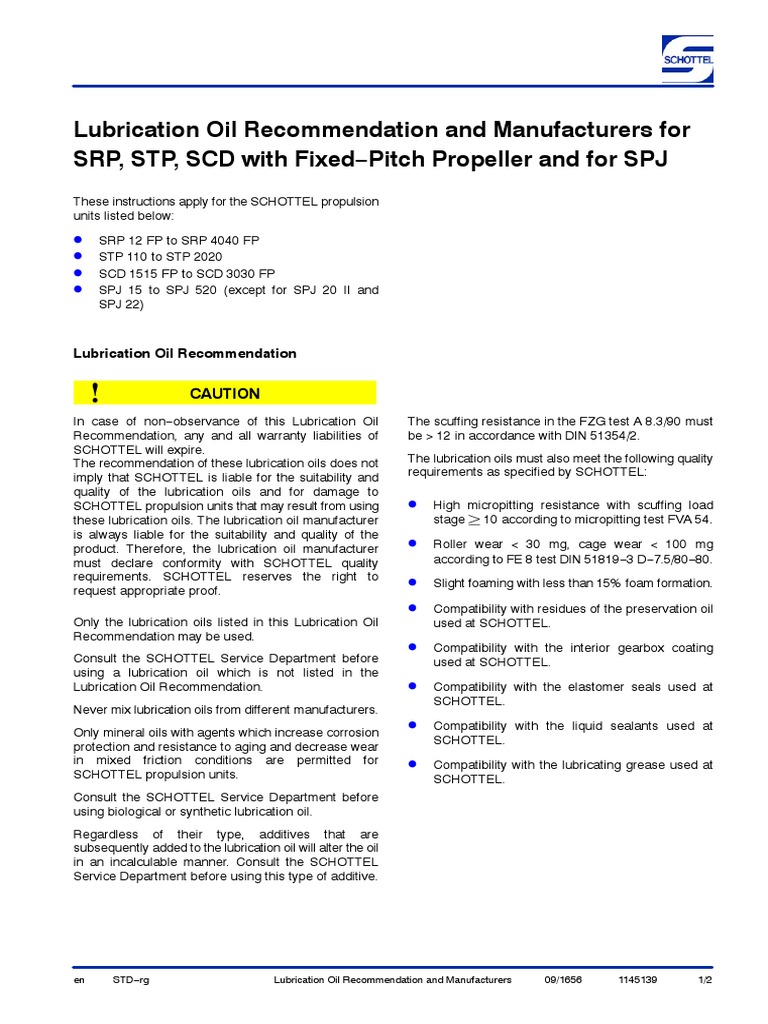 Lubricant Recommendation SRP | PDF | Mechanical Engineering | Oils