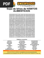 Sopa de Letras de Vida Saludable | PDF