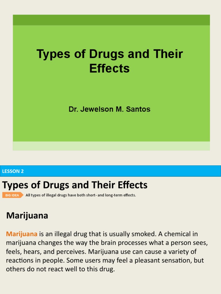 Types of Drugs and Their Effects | PDF | Stimulant | Cannabis (Drug)