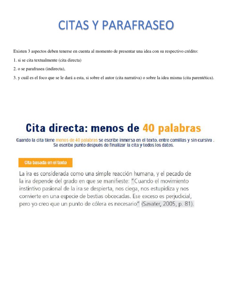 Citas y Parafraseo | PDF