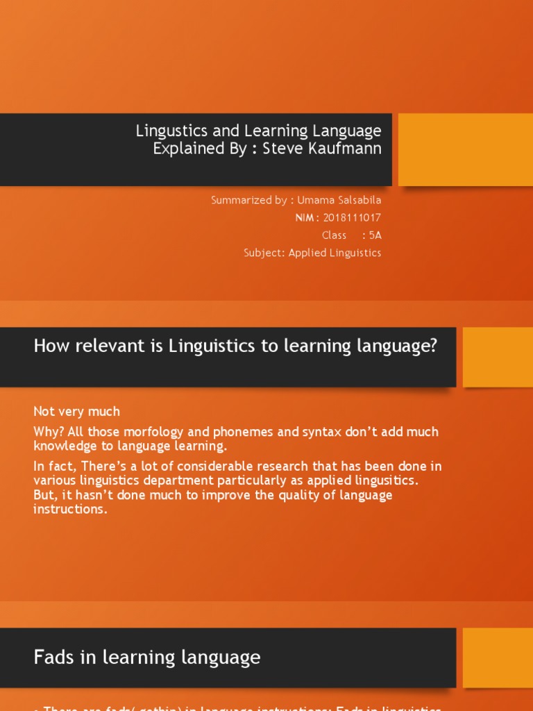 Applied Linguistics | PDF | Linguistics | Language Acquisition