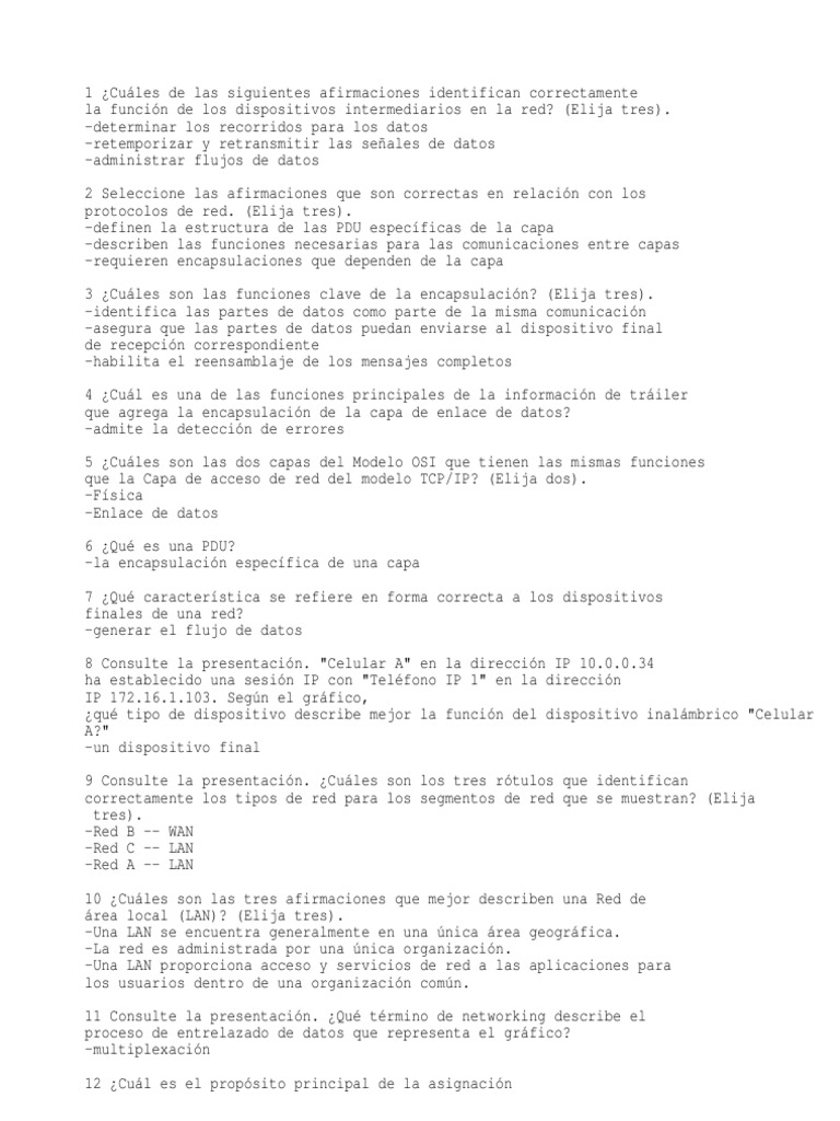 Parcial 2 Cisco Modulo 1 | PDF | Modelo osi | Red de computadoras