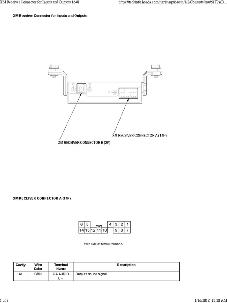 2014 XM Connector Diagram | PDF | Electronics | Electrical Engineering
