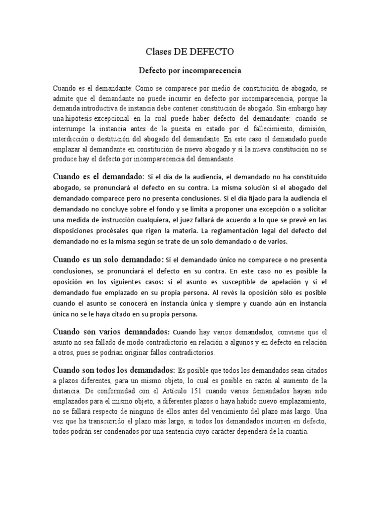 Clases DE DEFECTO | PDF | Sentencia (ley) | Justicia