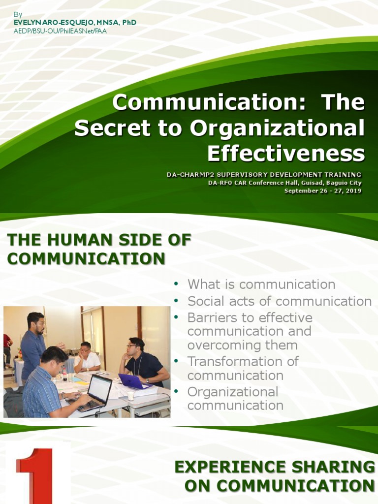 Communication The Secret To Organizational Effectiveness Ver 2 | PDF ...
