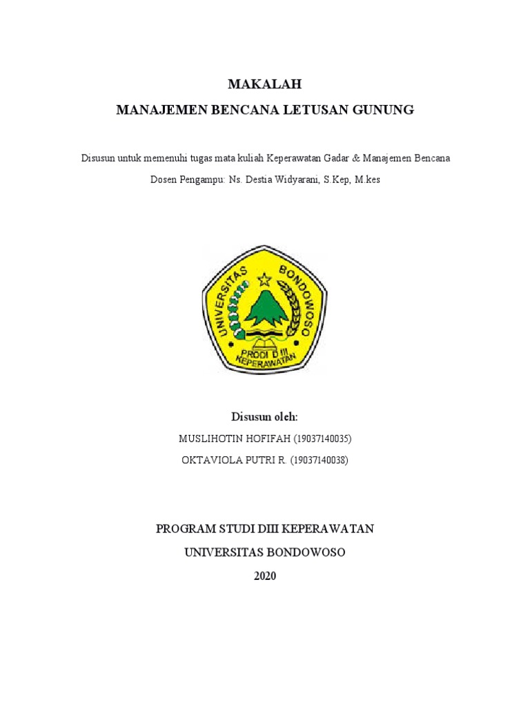 Manajemen Bencana Gunung Meletus | PDF | Sains & Matematika