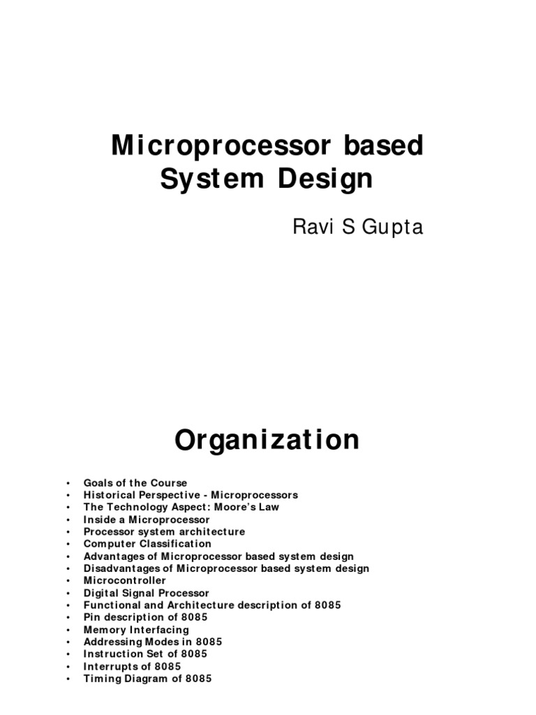 Microprocessor Based System Design - 1 - Lec | PDF | Central Processing ...