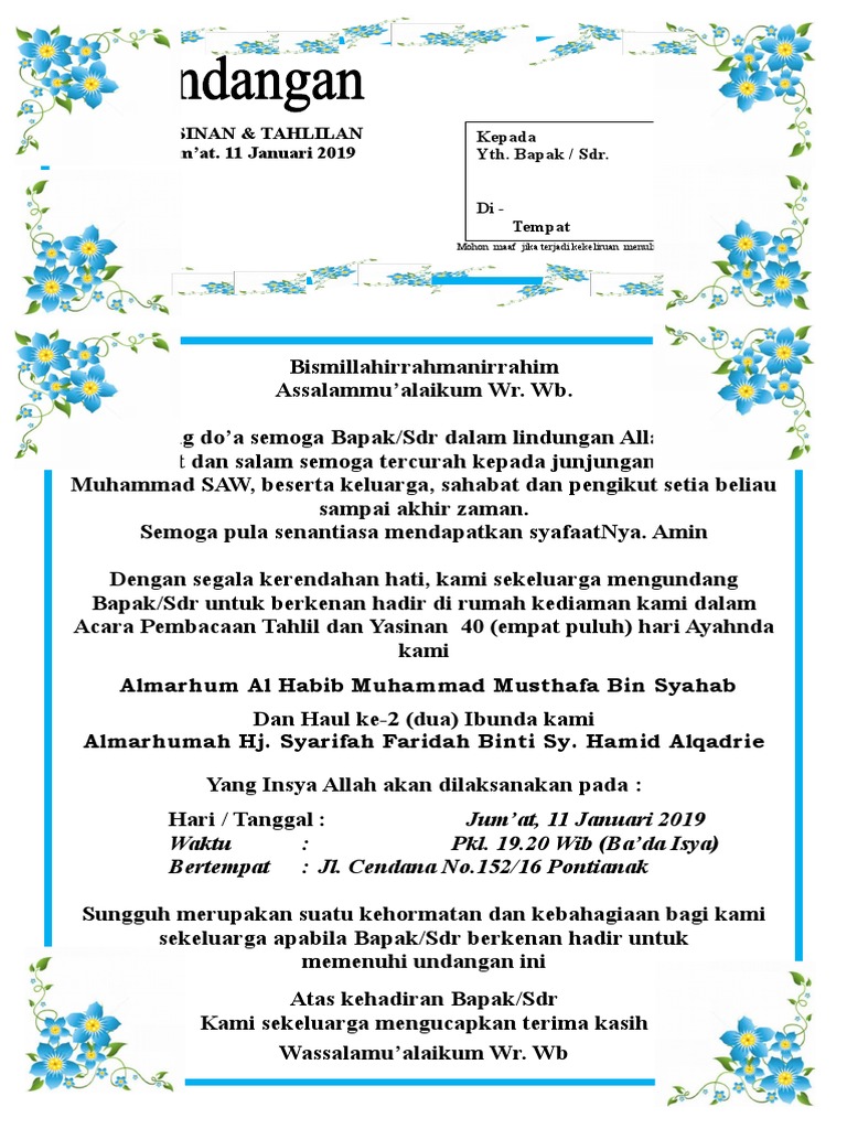 Yasinan & Tahlilan Border Warna | PDF