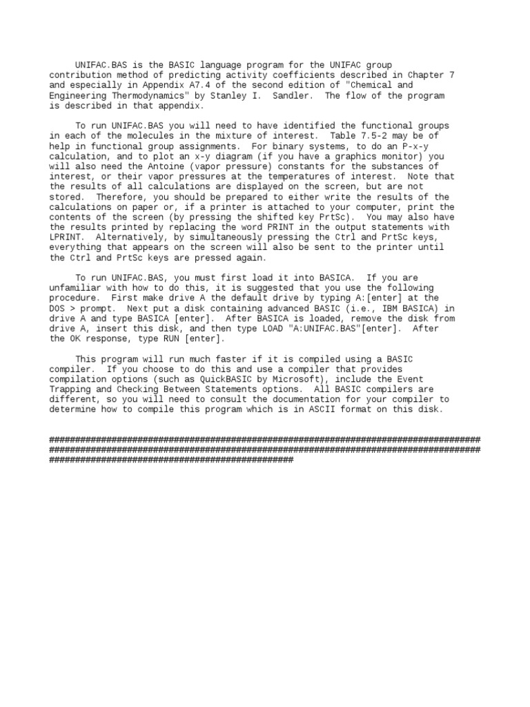 Unifac | PDF | Computer Science | Physical Chemistry