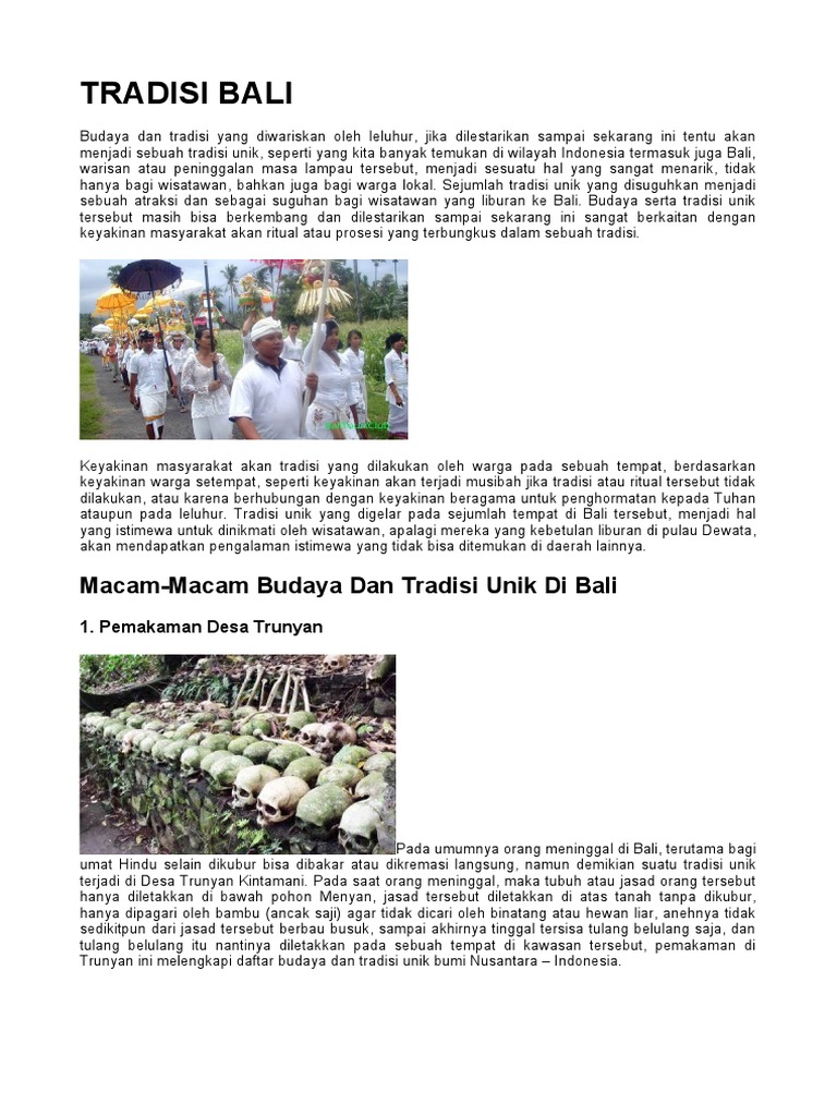 Tradisi Bali | PDF | Ilmu Sosial
