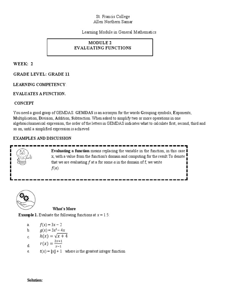 General Math Mod2 Week2 | PDF | Function (Mathematics) | Mathematical ...