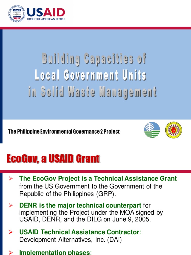Philippine EcoGov Project Overview | PDF | Waste Management | Recycling