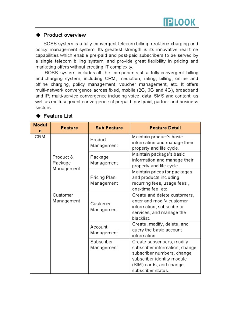 Boss Feature List | Download Free PDF | Prepaid Mobile Phone | Personal ...