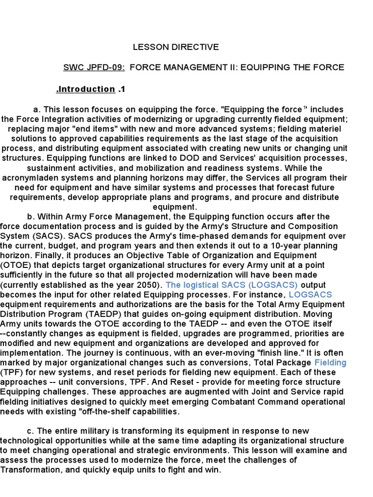 Army Force Management Model Theory of Victory | PDF | Gamal Abdel ...