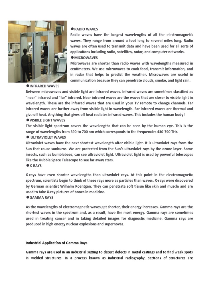 Industrial Application of Gamma Rays | PDF | Infrared | Electromagnetic Spectrum