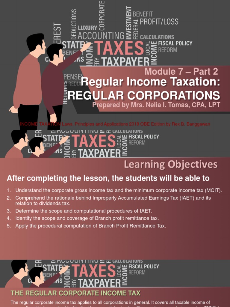 Corporate Taxation Essentials | PDF | Corporate Tax | Gross Income