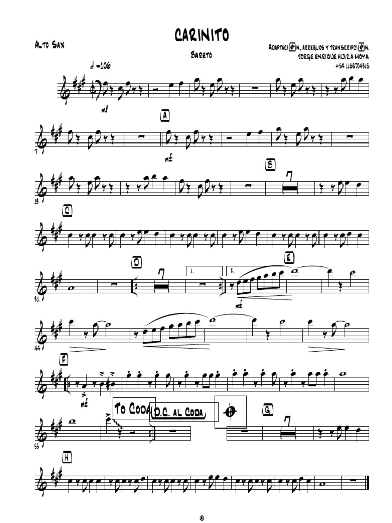 CARIÑITO Bareto - Alto Sax | PDF
