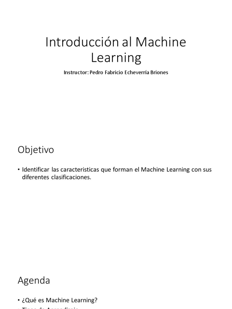 Introduccion Al Machine Learning | PDF | Aprendizaje automático ...