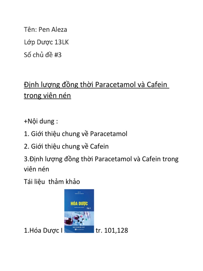 Paracetamol and Cafein | PDF