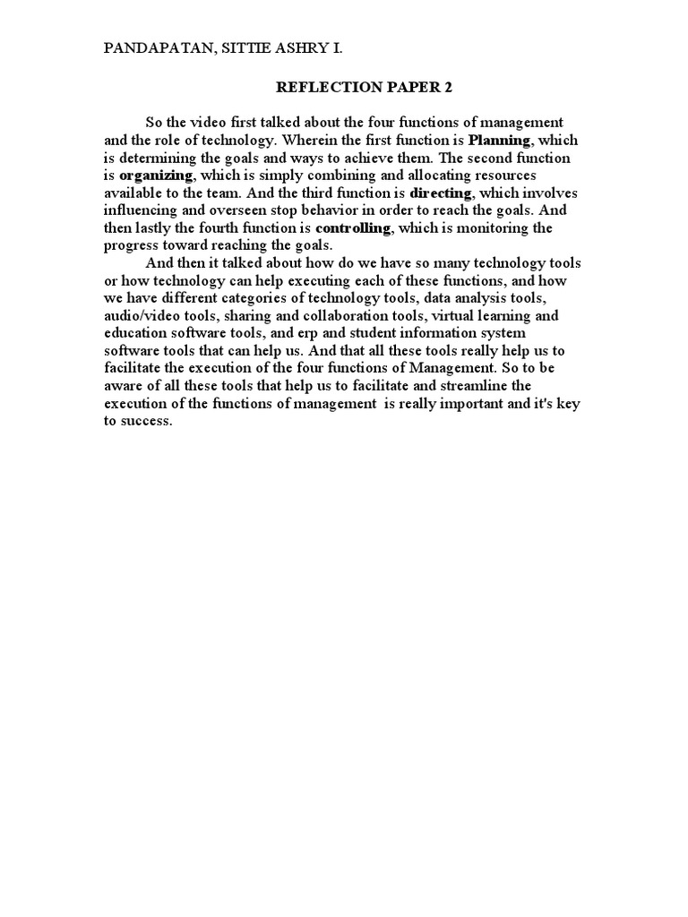 Reflection Paper 2 - Pandapatan | PDF