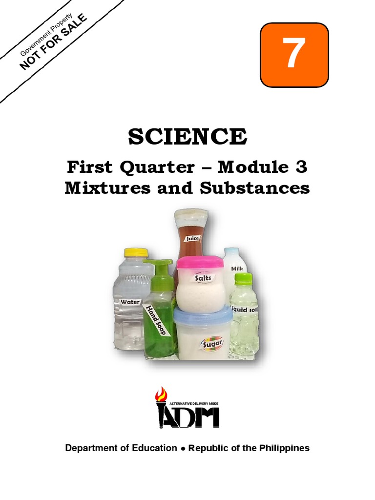Science: First Quarter - Module 3 Mixtures and Substances | PDF ...