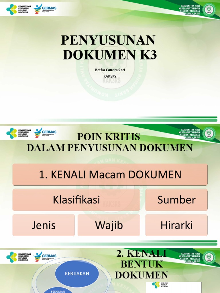 Penyusunan Dokumen K3 Template KAK3RS | PDF