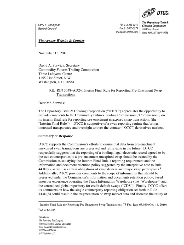 Via Agency Website & Courier: General Counsel | PDF | Credit Default ...