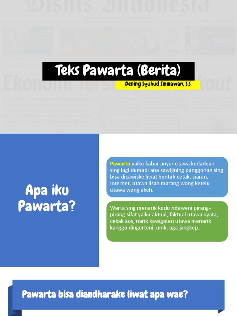 Teks Pawarta (Berita) Bahasa Jawa | PDF