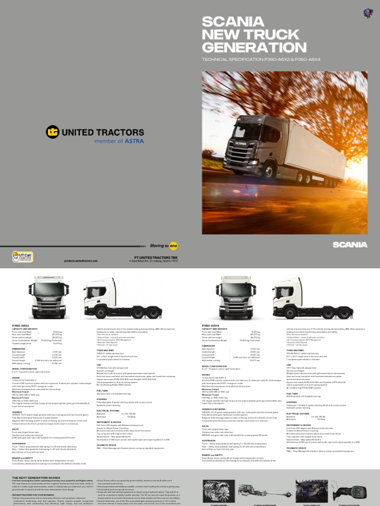 Technical Specifications and Details for the Scania P360-A6X2 & P360 ...