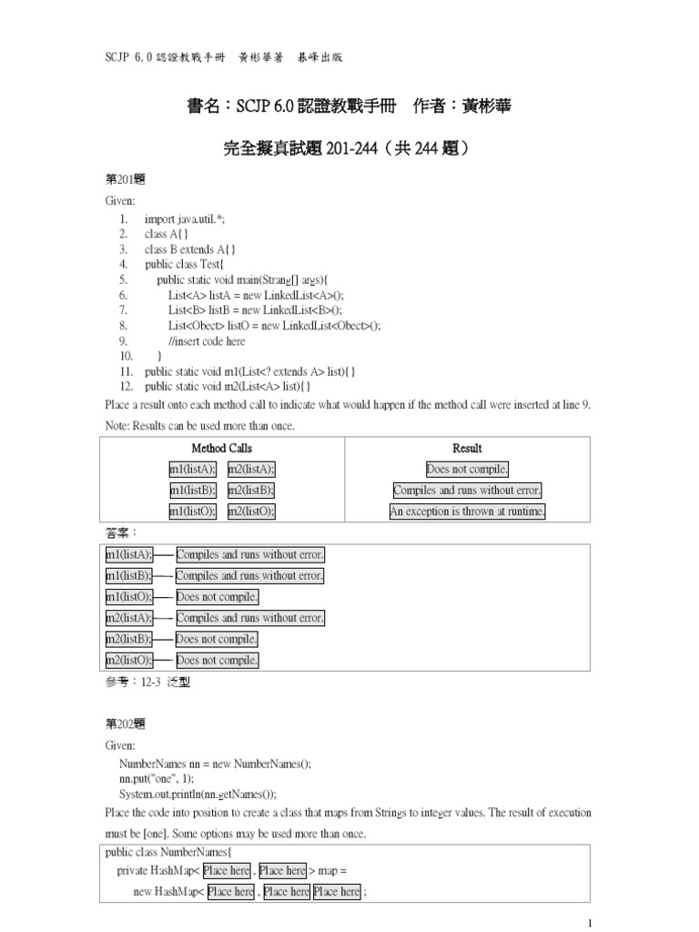 Scjp 60認證教戰手冊考題201 244 Pdf C Programming Language Method Computer Programming