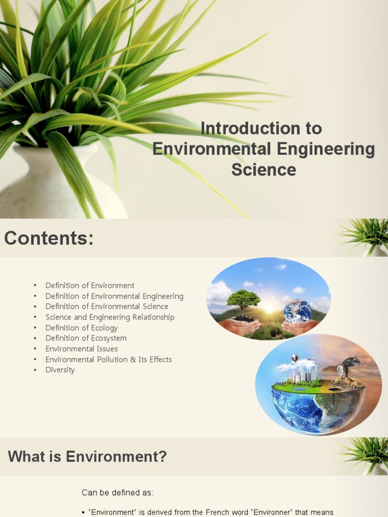 Environmental Engineering Basics | PDF | Natural Environment | Ecology
