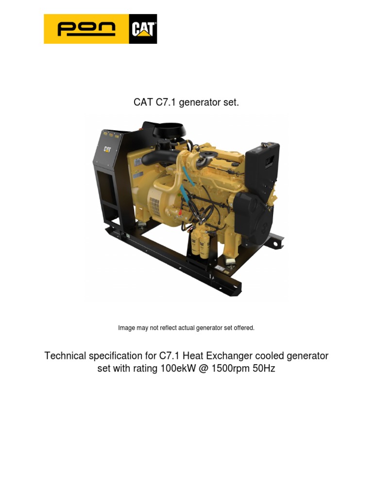CAT C7.1 Generator Set.: Image May Not Reflect Actual Generator Set ...