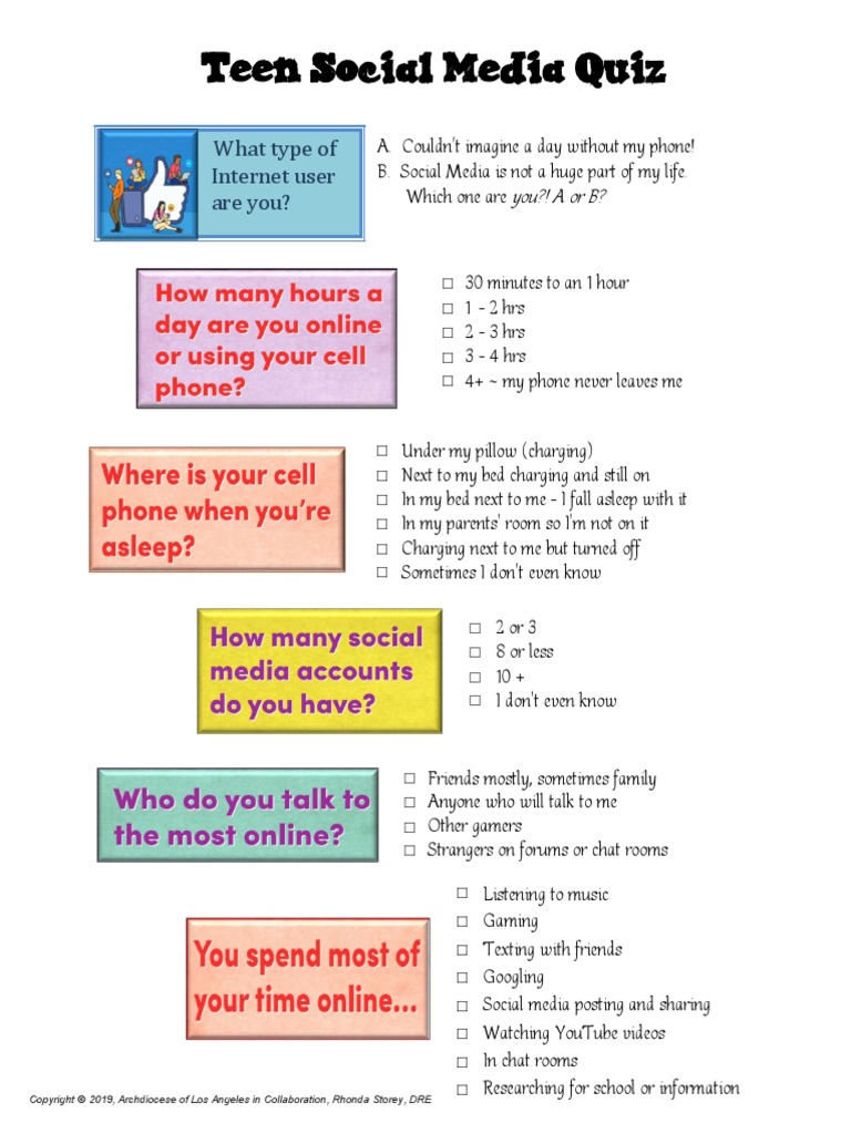 Teen Social Media Quiz: What Type of Internet User Are You? | PDF ...