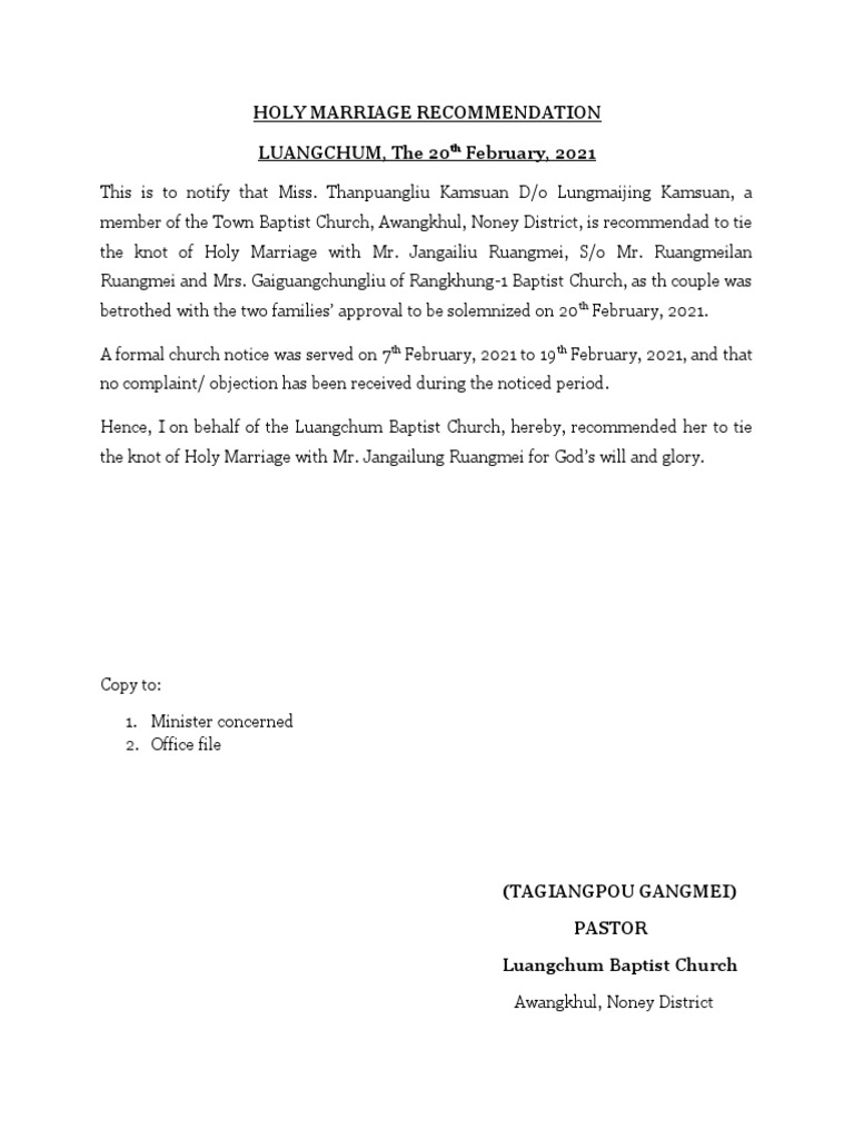 Holy Marriage Notice | Download Free PDF | Christian Denominational ...