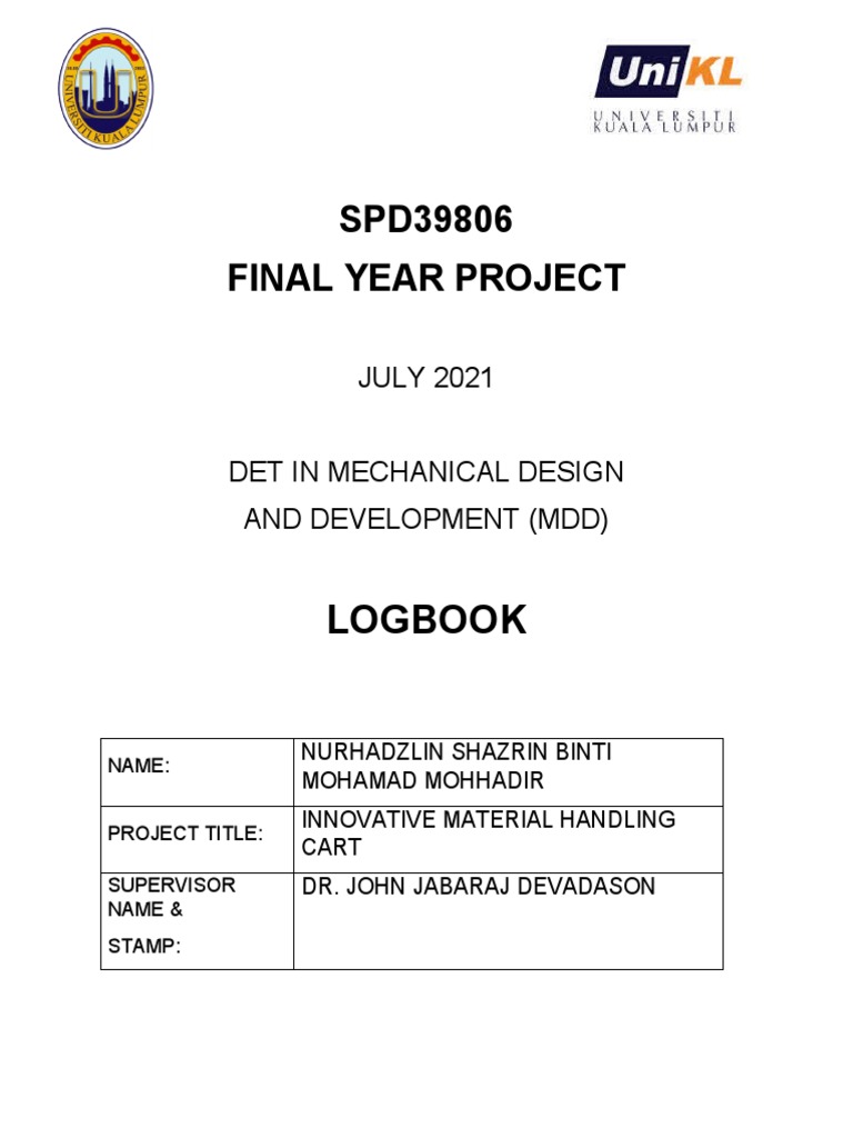 FYP Logbook: Mechanical Design Progress | PDF | Art