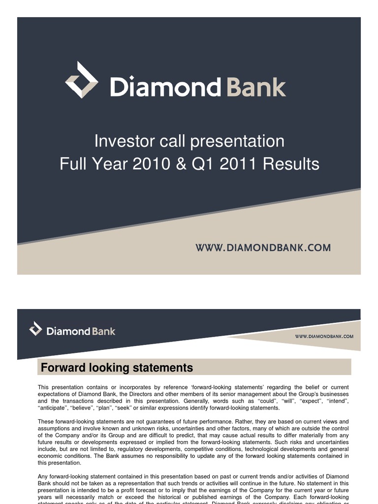 Diamond Bank Investor Call Presentation FY10 1Q11 Results | PDF ...