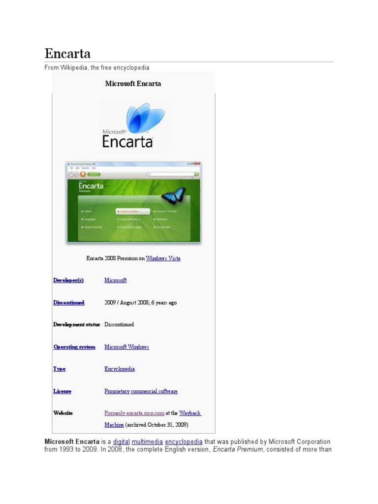 Encarta | PDF | Software | Computing
