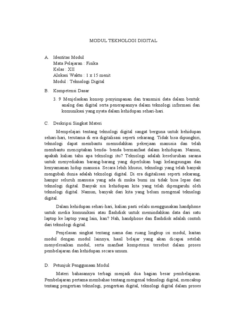 Teknologi Digital: Konsep dan Aplikasi | PDF
