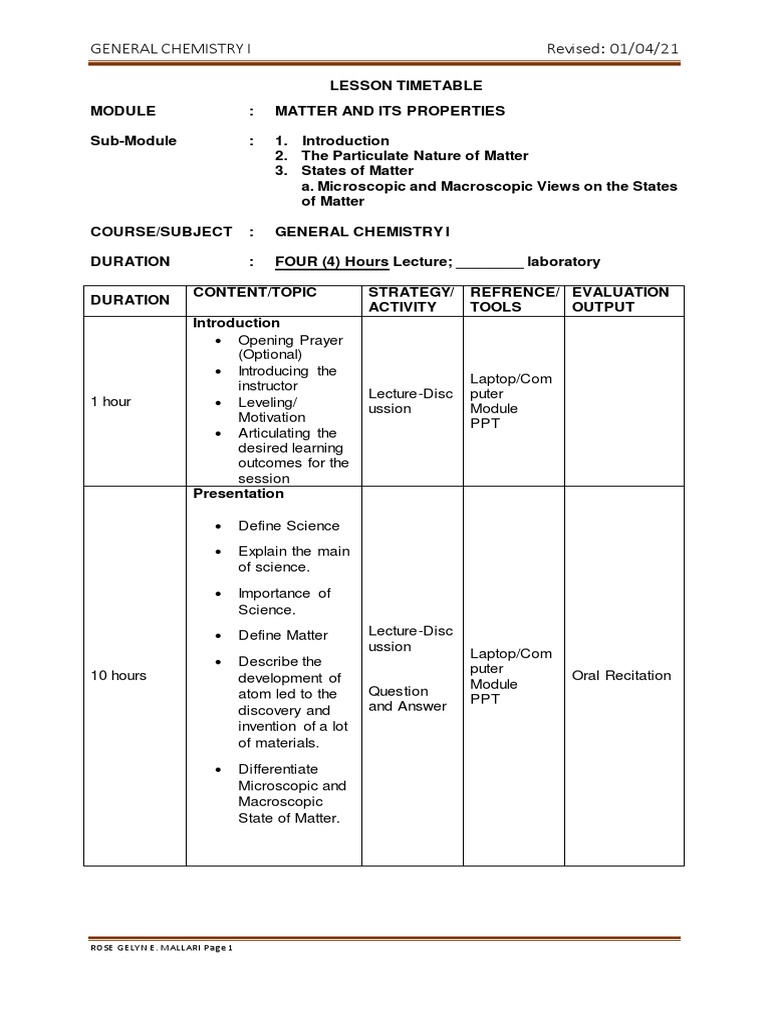 Module 1 Matter and Its Properties | PDF | Gases | Liquids