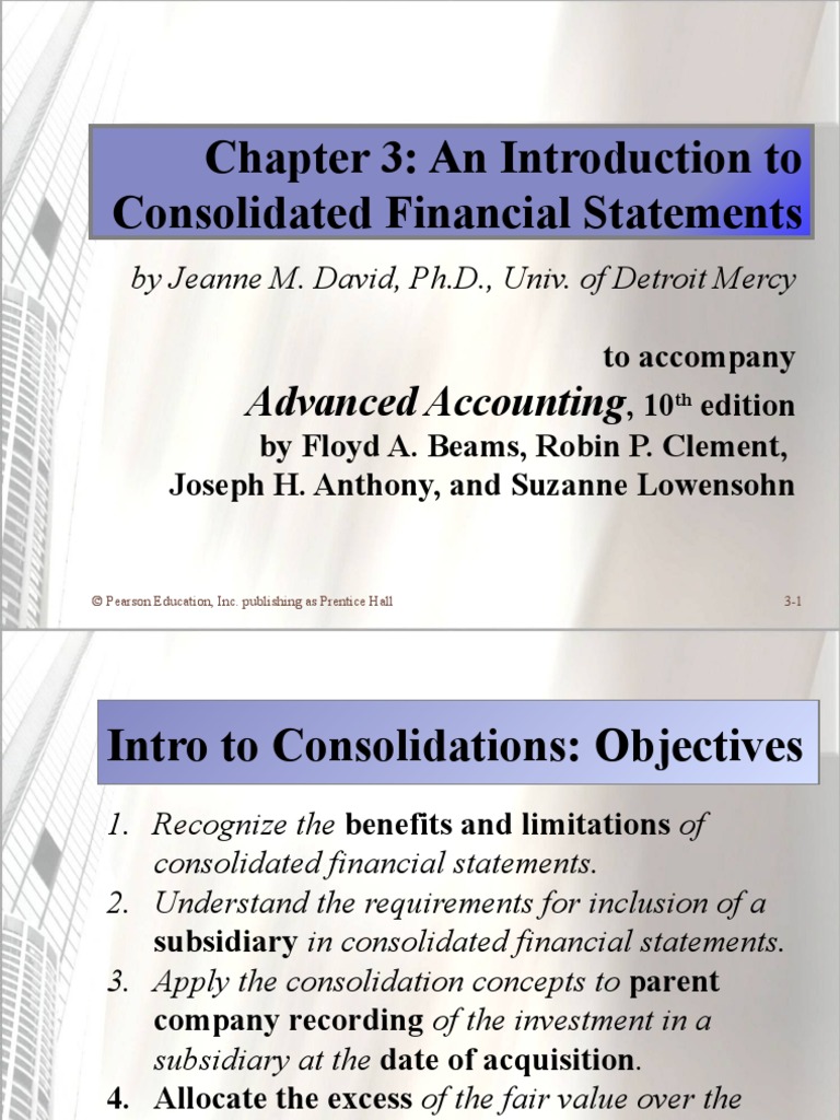 Chapter 3: An Introduction To Consolidated Financial Statements | PDF ...