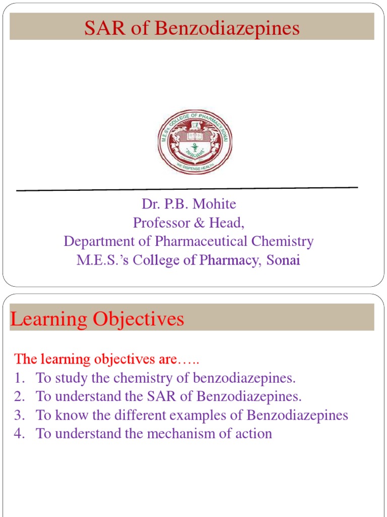 SAR of Benzodizepines by Dr.P.B. Mohite | PDF | Functional Group ...