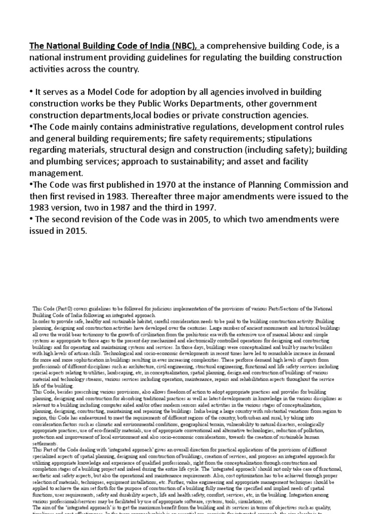 The National Building Code of India (NBC), A Comprehensive Building ...